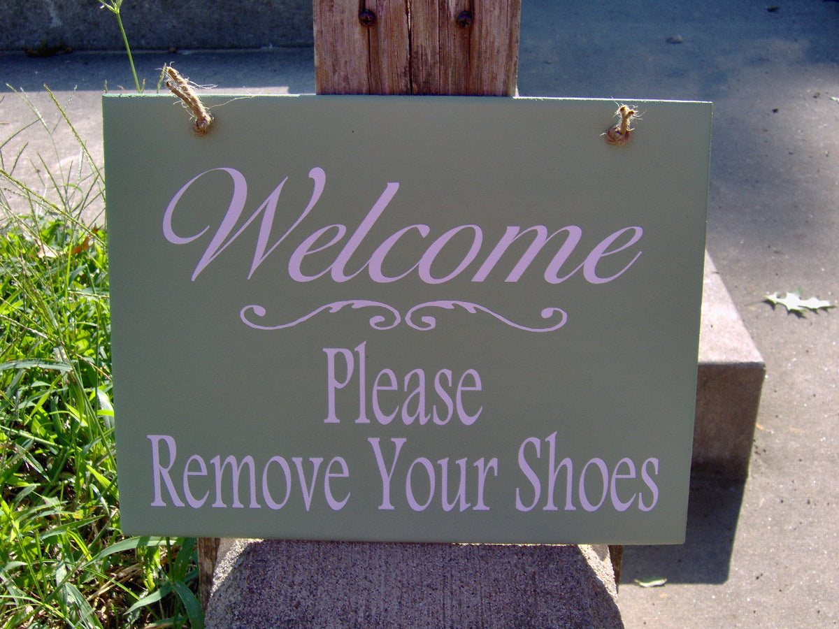 Welcome Door Sign Please Remove Shoes Entrance Signage for Home or ...