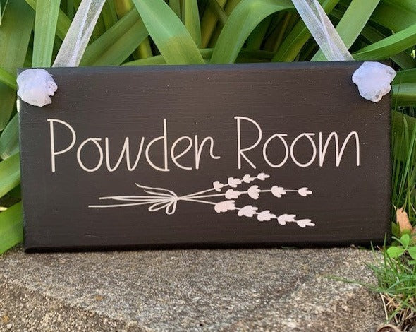Powder Room Sign for Bathroom Door Decor Home Accent | Heartfelt Giver