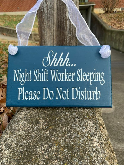 Night Shift Worker Sleeping Do Not Disturb Door Sign by Heartfelt Giver ...